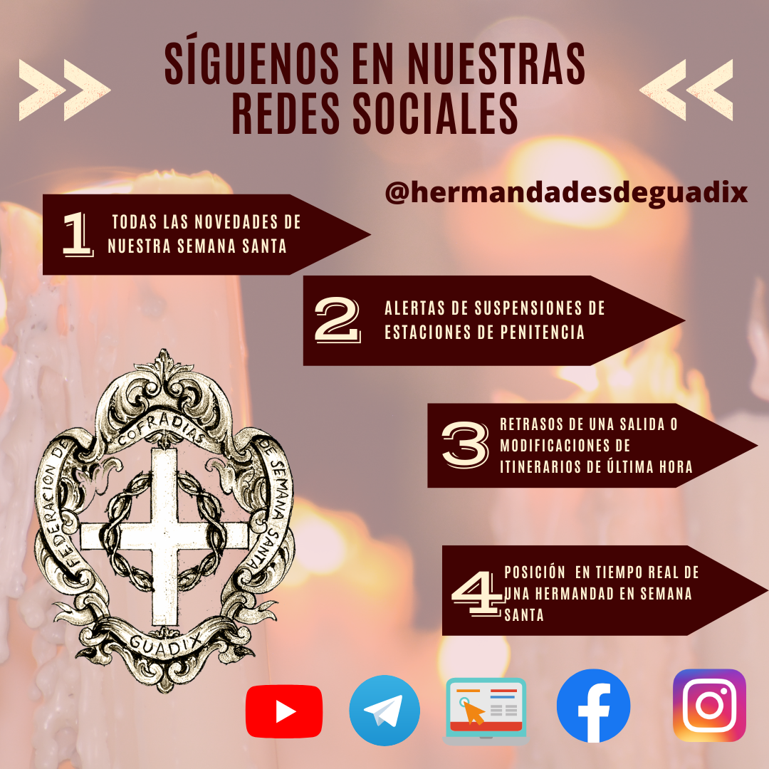 Síguenos en nuestras redes sociales | Federación de Hermandades y Cofradías de Semana Santa de ...